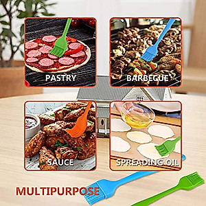 Fanglcy Silicone Basting Brush Pastry Brushes Cooking Set- Pack of 3 Pcs Heat Resistant Basting Brushes and 2 Pcs Silicone Spatulaes for Oil, Baking and BBQ Spreading Dishwasher Safe