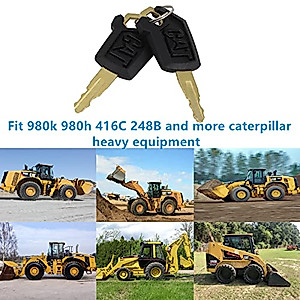 HKOO Cat Keys for Caterpillar Heavy Equipment 2 Packs (Cat Keychain)
