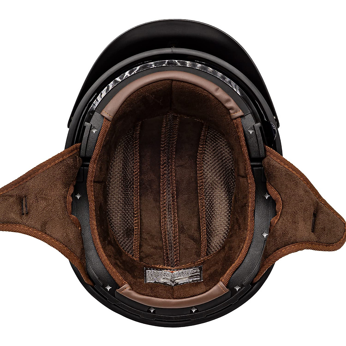 VCAN Cruiser Half Face Motorcycle Helmet with Drop-Down Sun Visor, Removable Peak and Quick Release Buckle