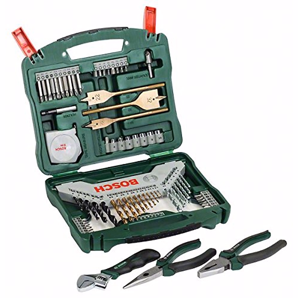 Bosch 2607017197 Universal X-Line Titanium Drill and Bit Set - Green/Grey (70-Piece)
