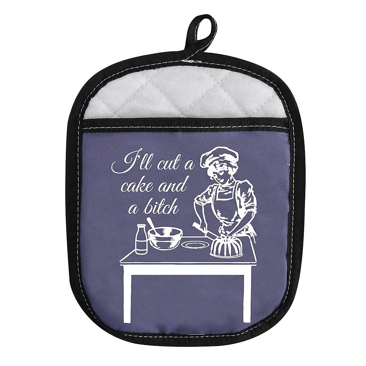 Novelty Baking Gift Heat Resistant Potholder Oven Pads with Pocket I’ll Cut A Cake and A Bitch Funny Baker Gift (I'll Cut a Cake and a Bitch)