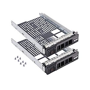 AIHG 2pcs 3.5" SAS SATA SATA Hard Drive Caddy Tray Enclosure Compatible for DELL PowerEdge R310 R320 R410 R415 R510 R515 R610 R710 T610 T710 KG1CH F238F (KG1CH-2PCS)