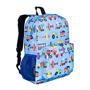 Wildkin Kids 16 Inch Backpack and Umbrella Bundle for On-The-Go Comfort (Trains, Planes & Trucks)
