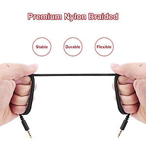 AW920H Detachable Gaming Headset Cable Compatible with Alienware AW720H AW310H AW510H 988 Alienware Dell Gaming Headset,Nylon Braided Wire with Inline Mute Switch and Volume Controller(5.5ft)