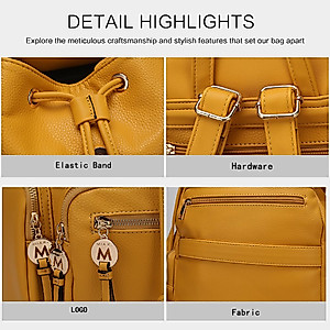 MKF Collection Women Backpack, Vegan Leather Top-Handle Handbag Ladies Daypack Bookbag by Mia k