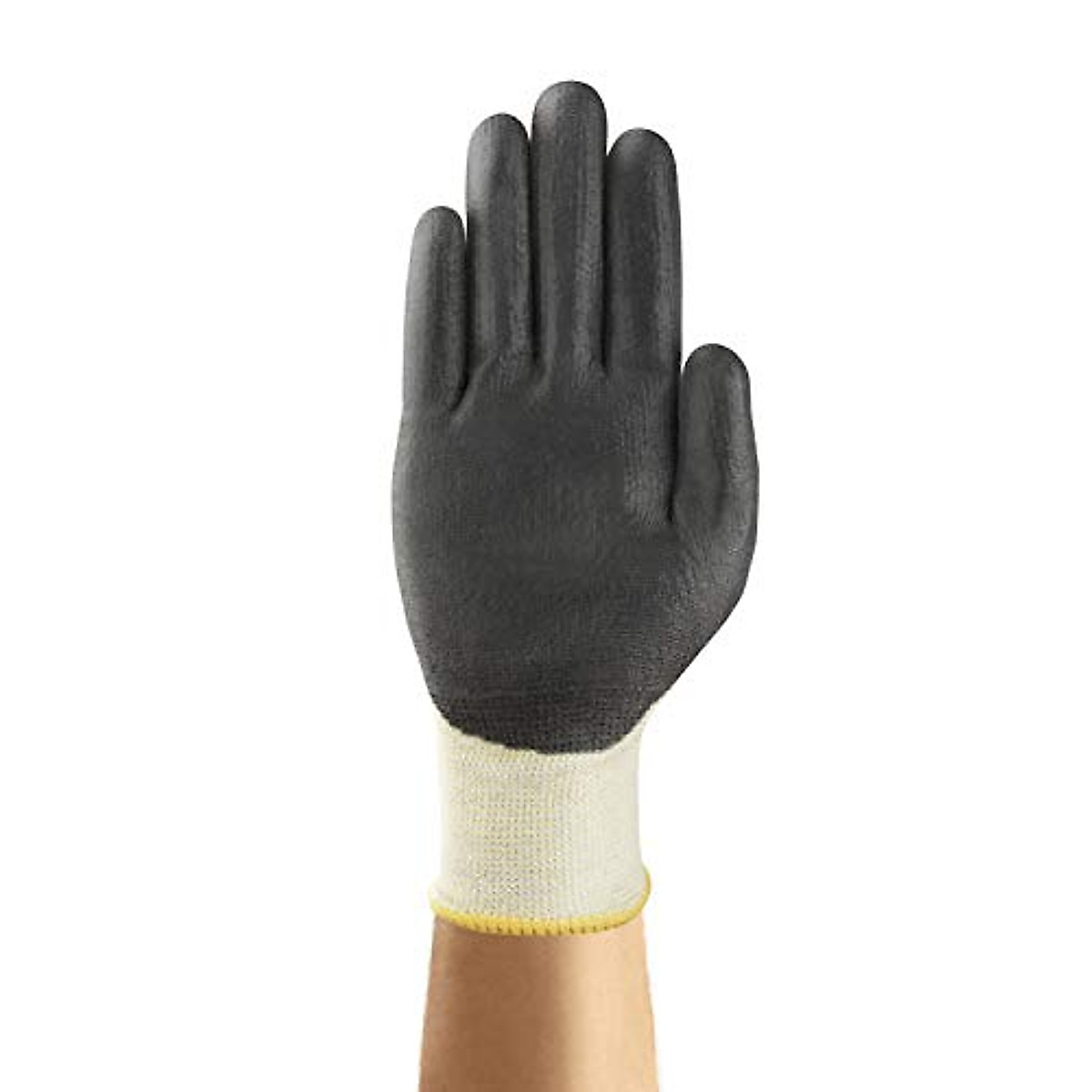 Ansell HyFlex 11-624 Dyneema/Lycra Glove, Cut Resistant, Black Polyurethane Coating, Knit Wrist Cuff, X-Large, Size 10 (Pack of 12 Pairs)