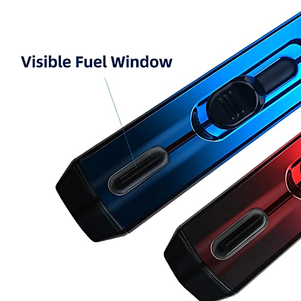 REDBANK Torch Lighter， Butane Lighters，Refillable Torch Lighter，Windproof Butane Refillable Gas Long Lighter (Butane Gas Not Included) (Blue-Long)