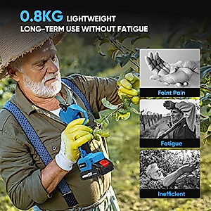40mm Electric Pruning Shears, Seesii Cordless Tree Pruner Heavy Duty w/ 2.0Ah Rechargeable Battery & Replacement Blade,Power Display,6-8 Working Hours,Power Pruner for Branch Flowering Brushes