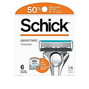 Schick Quattro Titanium Refills — Schick Quattro Refills, Men’s Razor Refills, 6 Count