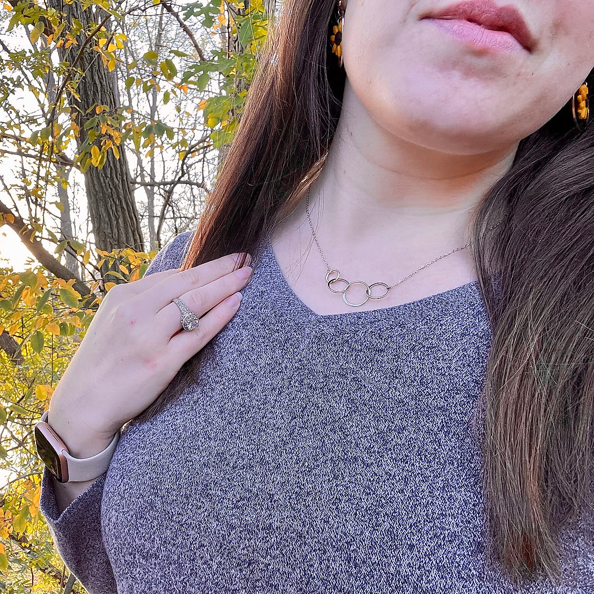 AnalysisyLove 40th Birthday Gifts for Women - Sterling Silver Infinity 4 Circle 4 Decades Necklace, Mothers Day Jewelry Mom Gift