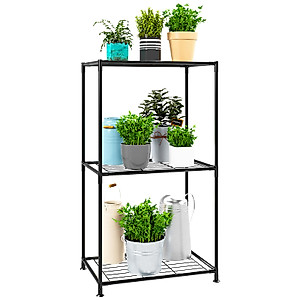 ZHAZHADI Storage Shelf 3 Tier Fixed Layer Spacing Metal Storage Rack Wire Shelving Unit Storage Shelves Metal 221Lbs Capacity 18" L x 12.8" W x 32.7" H for Pantry Closet Kitchen Laundry Black