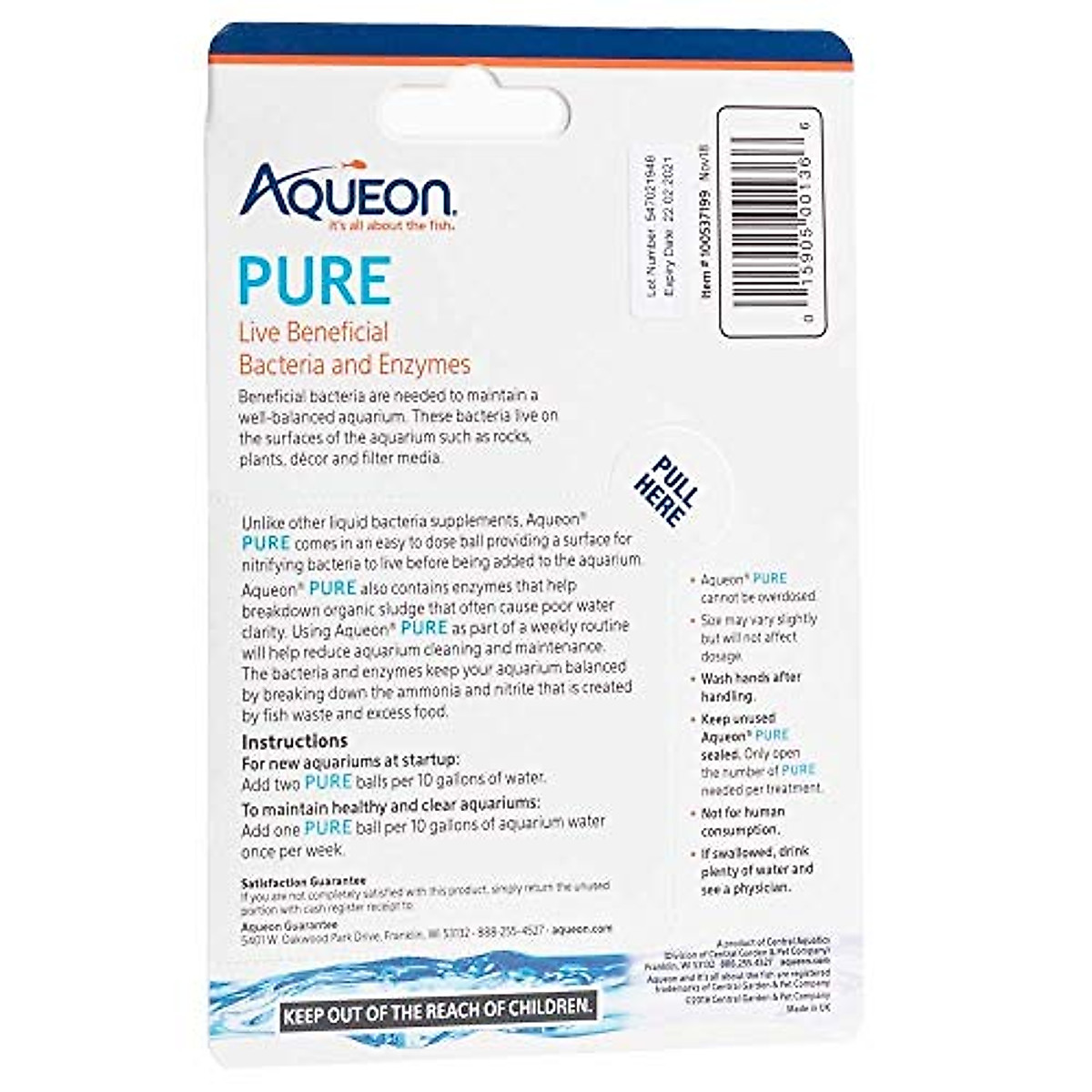 Aqueon 12 Pack of Pure Live Beneficial Bacteria and Enzymes Supplement for Aquariums, Treats Up to 10 Gallons Each3