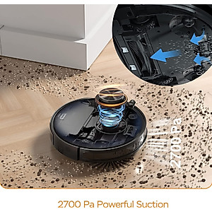 Geek Smart Robot Vacuum Cleaner and Mop L7, LDS Navigation, Wi-Fi Connected APP, Selective Room Cleaning, MAX 2700 PA Suction, Blue Ideal for Pets and Larger Home