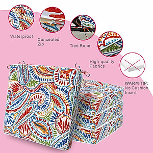 JMGBird Outdoor Patio Cushion Covers Set of 4 Chair Seat Washable Covers Water Resistant Slip Replacement Furniture Cushion Pillow Seat Cover for Couch Garden Sofa Indoor with Zipper 22x20x4