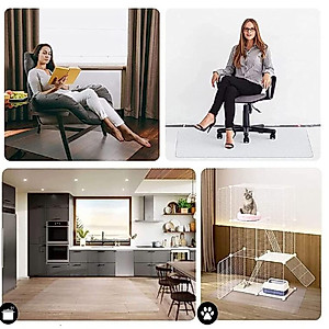 Clear PVC Desk Chair Mat 1mm Clear Plastic PVC Runner Rug for Kitchen Dining Room,Transparent Non-Slip Office Chair Mat,Plastic Vinyl Floor Runner Protector Waterproof Dustproof,85/105/125/145cm Wide