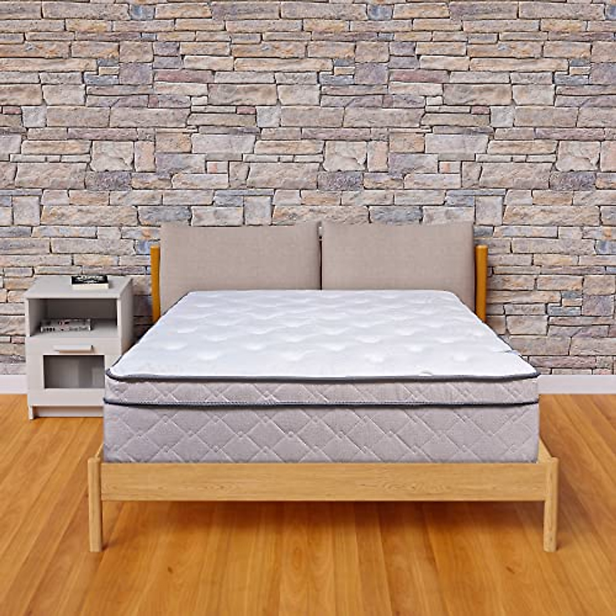 Greaton Queen 12 Inch EuroTop Ultra Plush Low Pressure and Motion Transfer Breathable Hybrid Pocket Coil Mattress in a Box, Mink