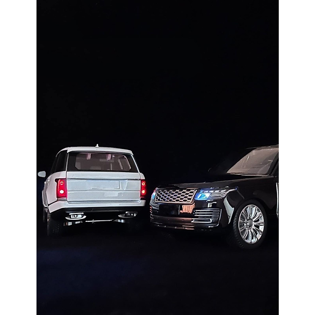 Car Diecast Model 1/18 for Range Rover Alloy Car Model Diecast Metal Vehicles Car Model Simulation Sound and Light Kids Toy Gifts (Color : Black)