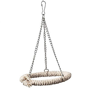 Pet Bird Parrot Swing Hanging Toy Parakeet Budgie Cockatiel Cage Hammock Swing Toy Round Cotton Rope Tri Toy Hanging Toy