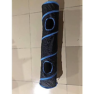 kathson Rabbit Tunnel Guinea Pig Tunnel Bunny Hideout Tunnel Rabbit Tunnels for Indoor Bunnies Small Animal Collapsible Hideaway Toys for Chinchillas Ferrets Guinea Pigs Gerbils Hamsters Rats (Black)