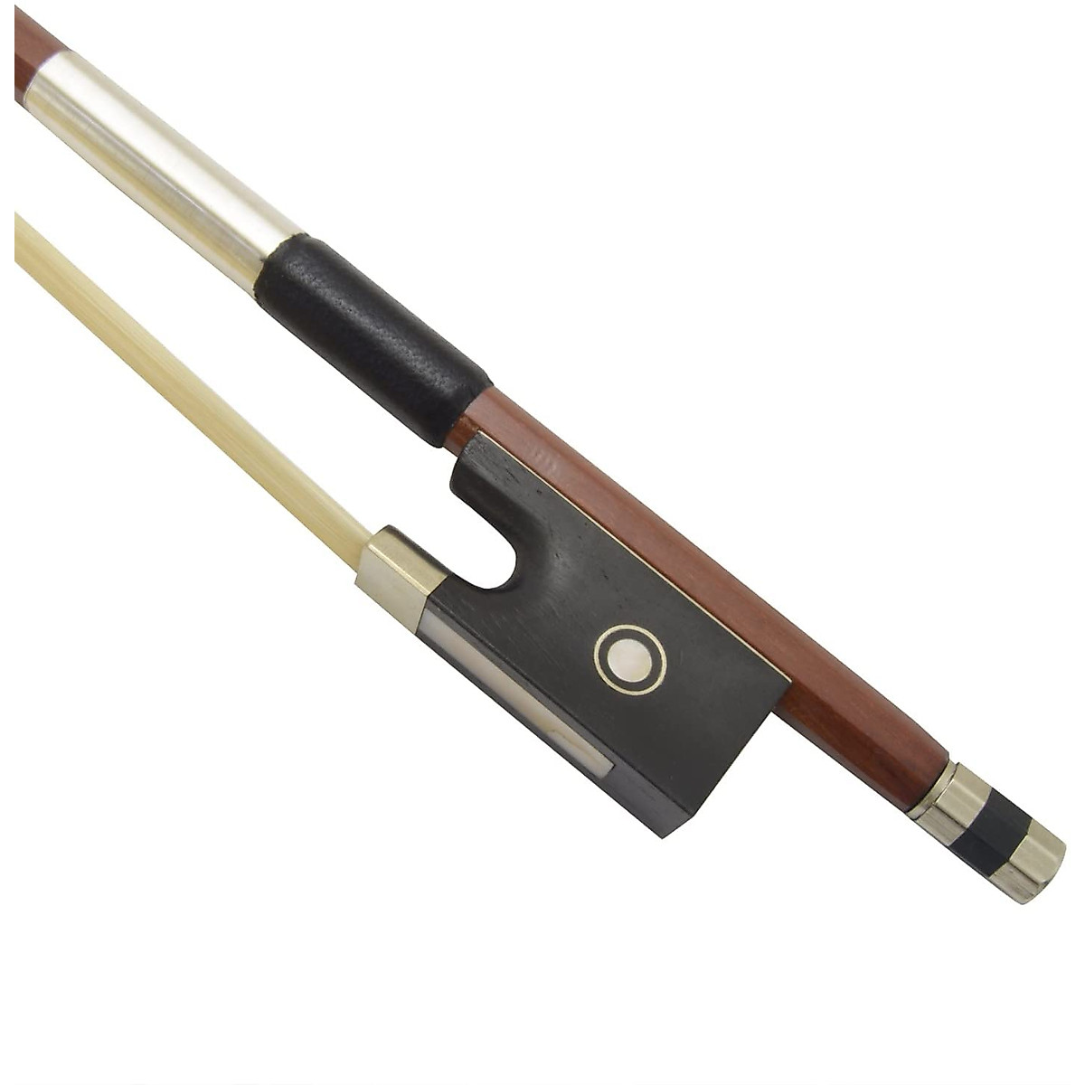 AMZZ 4/4 Full Size Student Violin Bow - Handcrafted Brazilwood Stick, Well-Balanced, Horsehair for 4/4 size violins and 12-13" violas（4 4 Violin Bow）