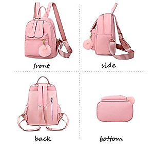 ZFOFLIK Bunny Backpack for Gilrs,Mini Purse Backpack Cute Kawaii Backpack Small Bunny Purse backpack with Plush Pendant(Pink)