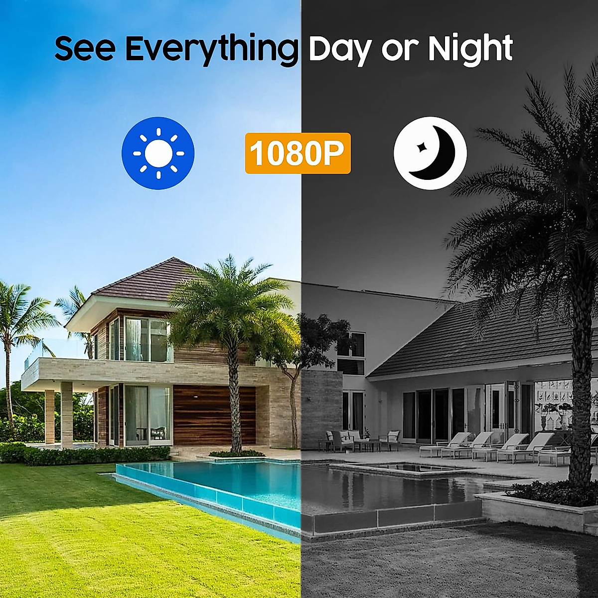 JouSecu 8CH Wired Security Camera System with 1TB Hard Drive, Upgrade 2MP CCTV DVR 8 Channel and 4 x 1080P Surveillance Bullet Cameras Outdoor Indoor with Night Vision, Weatherproof