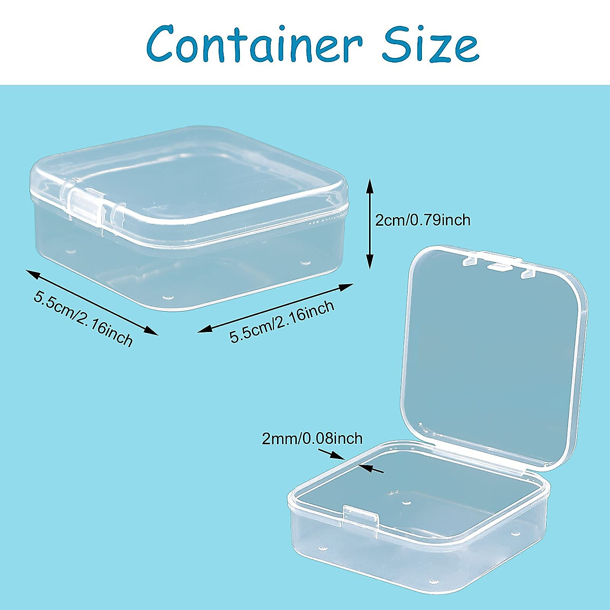 V-TOP 24 Pack Small Clear Plastic Storage Containers with Hinged Lids for Organizing, Mini Beads Storage Containers Box for Jewelry, Hardware, Game Pieces, Crafts,Tiny Beads and More Small Items