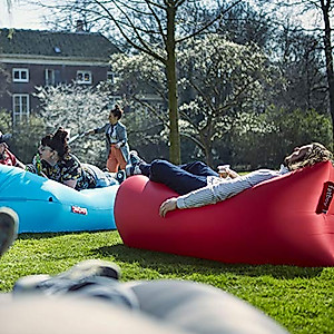 Fatboy Lamzac the Original Version 1 Inflatable Lounger with Carry Bag, Inflatable Couch for Indoor or Outdoor Hangout or Lounge Air Chair - Aqua Blue