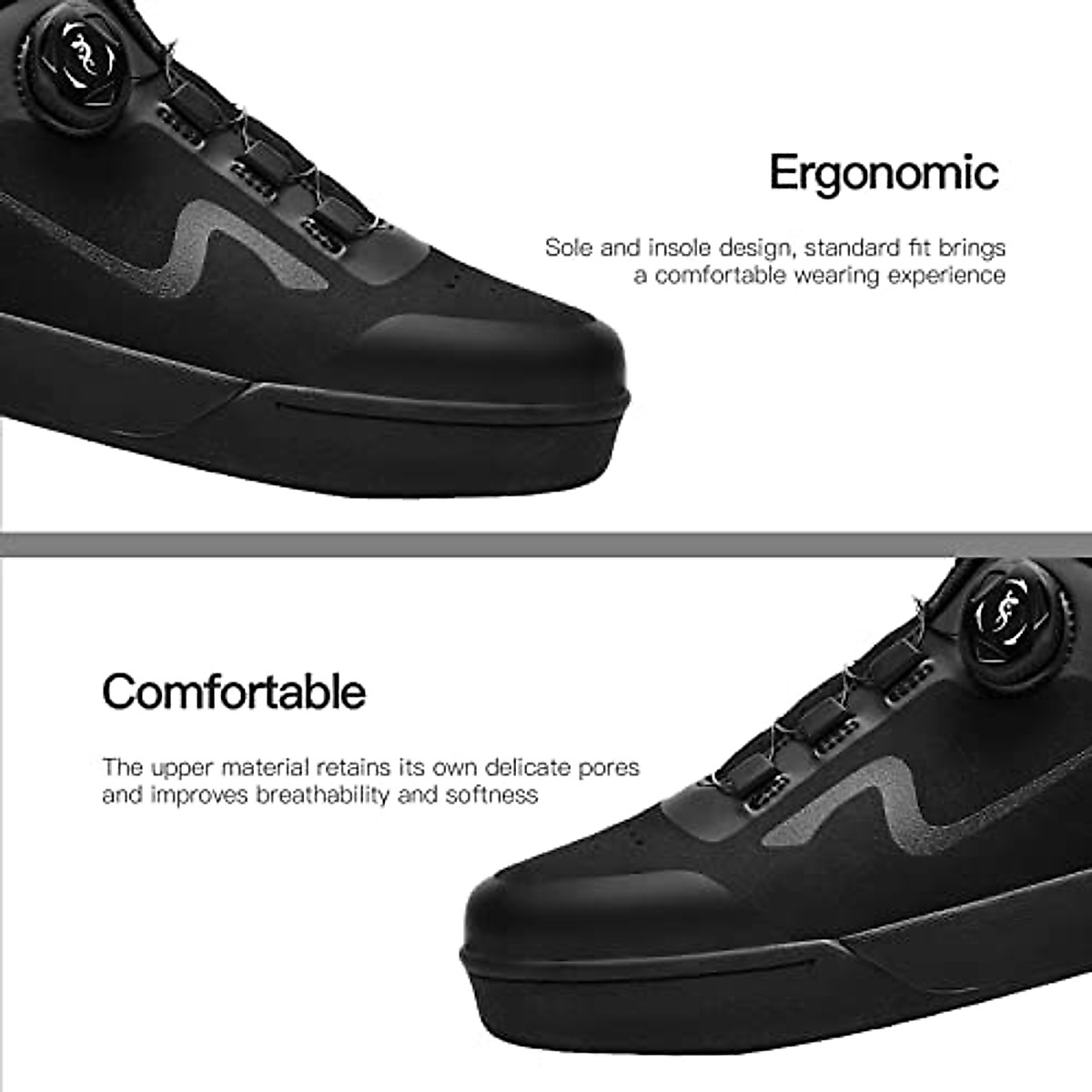 SANDUGO MTB Mountain Bike Cycling Shoes for Men,2 Bolts Suitable All SPD Pedals(XC/AM), Compatible with Peloton Lightweight and Comfortable,Black US 9.5