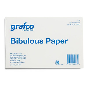 Graham-Field 3718 Grafco Bibulous Blotting Absorbent Paper, 50 Sheets, 4" x 6", Pack of 6