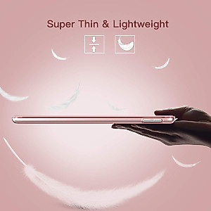 TiMOVO iPad 10.2 Case iPad 9th Generation 2021/ iPad 8th Generation 2020/ iPad 7th Generation 2019 Case,Slim Translucent Hard PC Protective Smart Cover with Stand for iPad 10.2 Inch,Rose Gold