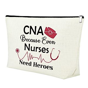 CNA Gift Certified Nursing Assistant Gifts Makeup Cosmetic Bag Gifts for CNA CNA Week Gifts Medical Student Appreciation Gift for Women Thank You Gift Retirement Birthday Gift Travel Makeup Pouch