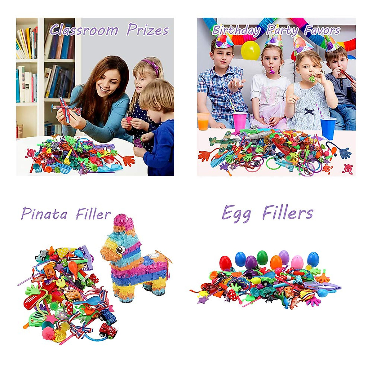 Amy&Benton 120PCS Prize Box Toys for Kids Classroom Pinata Filler Toys Kids Birthday Party Favors Assorted Carnival Prizes Treasure Box Chest Prizes Toys Goodie Bag Stuffers