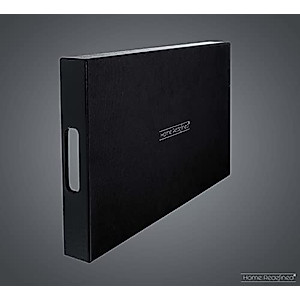 Home Redefined 18”x12” Rectangle Alligator Faux Leather Decorative Serving Tray with Handles, Black