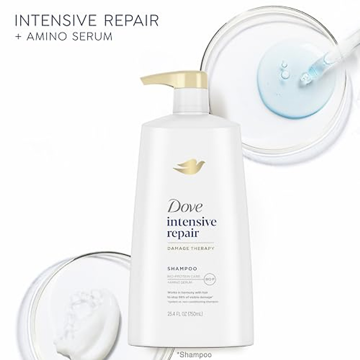 Dove Shampoo Intensive Repair for Damaged Hair Shampoo with Bio-Restore Complex 25.4 oz