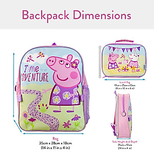 Peppa Pig Kids Backpack and Lunch Box Set Pink