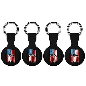 Wrestling American Flag Air Tag Tracker Case Cover for AirTag Holder Protector Storage Bag