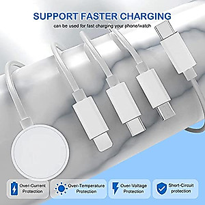 USB C Watch Charger 4 in 1 Portable Type C Charging Cable Compatible with Apple Watch iwatch Ultra Series Ultra/SE/8/7/6/5/4/3/2/1 and Compatible with iPhone,Galaxy,Pixel,Android (4ft/1.2M)