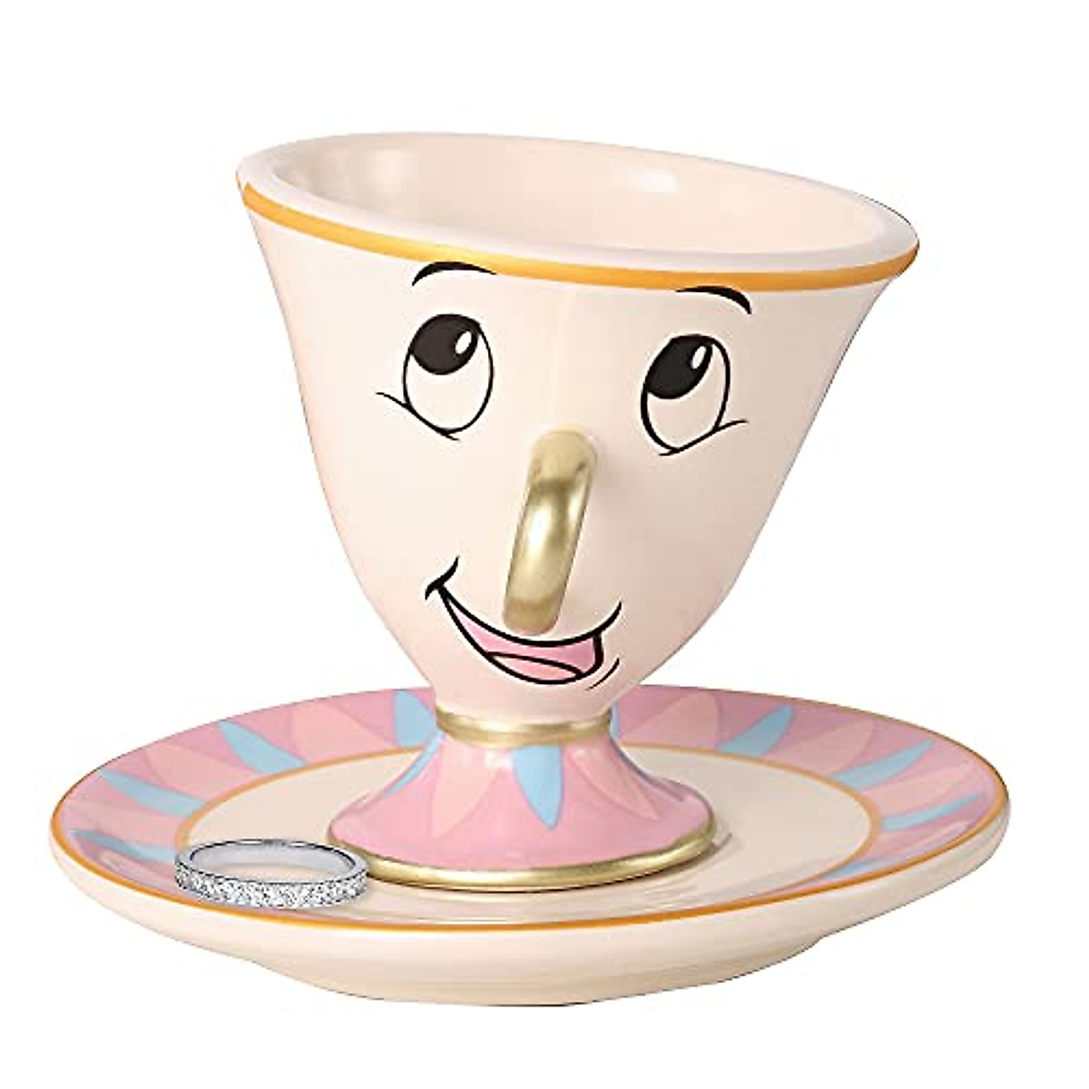 Disney Beauty and the Beast Jewelry Tray - Ceramic Trinket Dish - 3D Chip Ring Dish