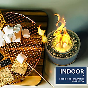 Tabletop Fire Pit-Portable Concrete Fire Pit Ethanol Fire Pit Table Top Firepit Fire Bowl Mini Personal Fireplace Electric Indoor Outdoor Garden Decor