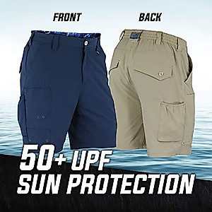 Mossy Oak Men's Standard Fishing Shorts Quick Dry Flex, Charcoal, Large