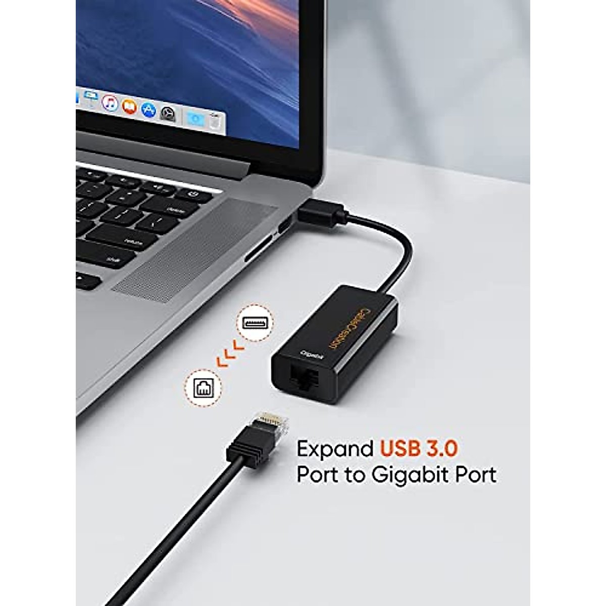 USB to Ethernet Adapter, CableCreation USB 3.0 to 10/100/1000 Gigabit Wired LAN Network Adapter Compatible with Nintendo Switch, Windows, MacBook, macOS, Mac Pro Mini, Surface Pro, Laptop, PC and More