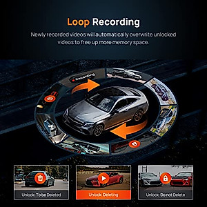 70mai Dash Cam Lite, 1080P Full HD, Smart Dash Camera for Cars, Sony IMX307, Built-in G-Sensor, 130° Wide Angle FOV, WDR, Night Vision, Loop Recording