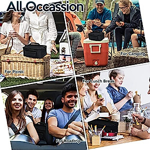 Portable Oven, 12V Car Food Warmer Portable Personal Mini Oven Electric Heated Lunch Box for Personal Microwave Tote Prepared Meals Reheat & Raw Food Slow Cooker ForTriping/Camping/Picnic(Blue)