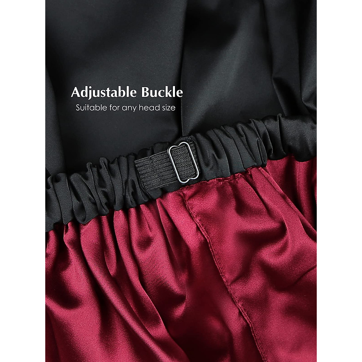 Shower Cap Silk Satin Lined Super Large for Long Curly Hair Women Adjustable