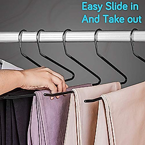IPOW Heavy Duty Metal Pants Hangers, 24 Pack Jean Hangers for Closet, Open Ended Clothes Hanger for Pant Slack Trouser Scarf, Space Saving, Non Slip
