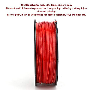 1.75mm 1KG 3D Printer Long Filament Red 3D Printing Consumables Neatly Wound PLA Meta Filament Bundle Industrial Additive Manufacturing Products for Home Decoration