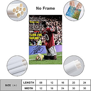 Sports Soccer Star Marcus Rashford Motivational Signed Poster Classic Inspirational Modern Home Living Room HD Picture Printing Decoration Gift. Unframe-style, 12x18inch(30x45cm)