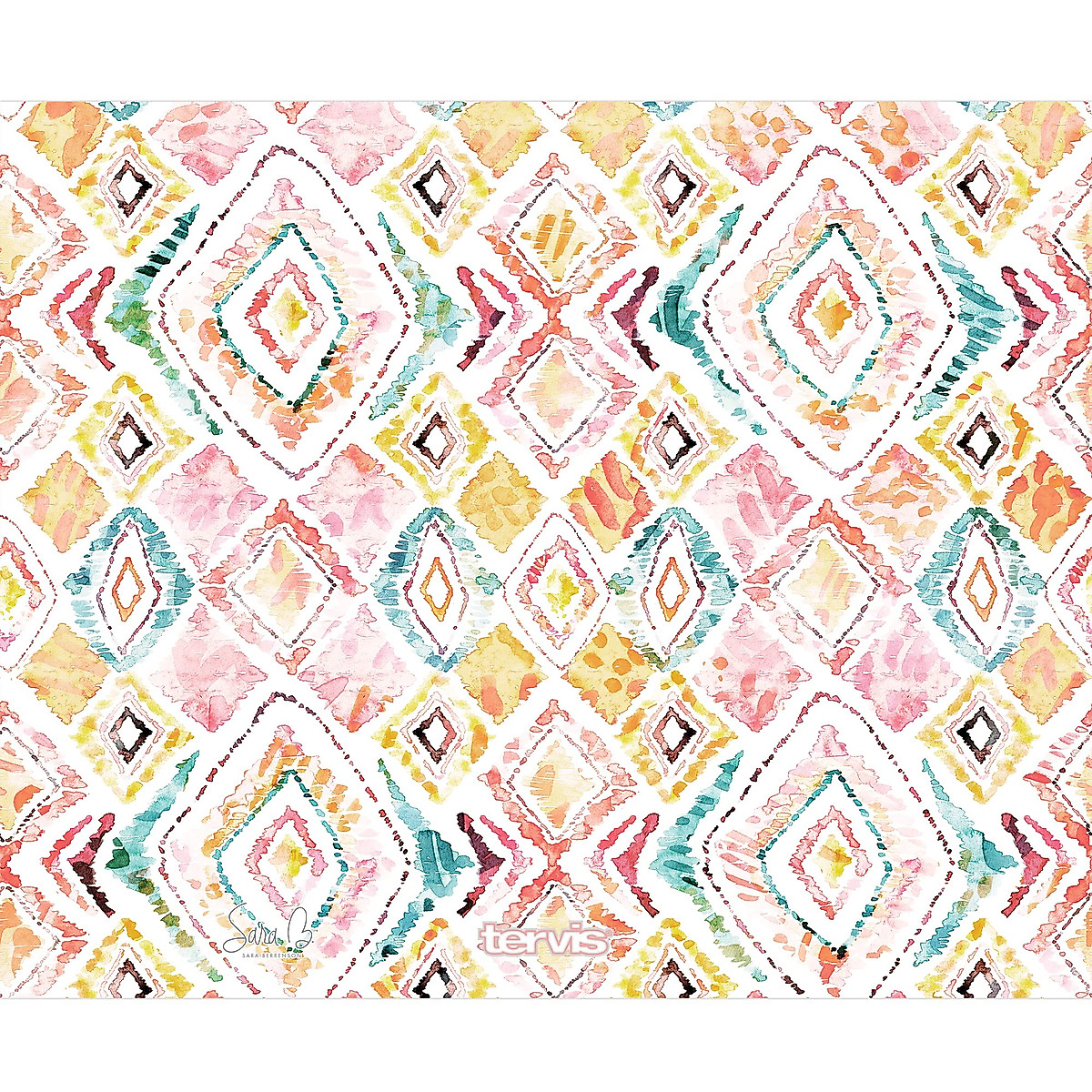 Tervis Sara Berrenson-Painted Sand Ikat Pattern Water, 40oz Wide Mouth Bottle, Stainless Steel