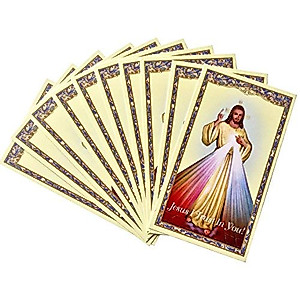Divine Mercy of Jesus Holy Card with divine mercy chaplet on the back (10 pack)